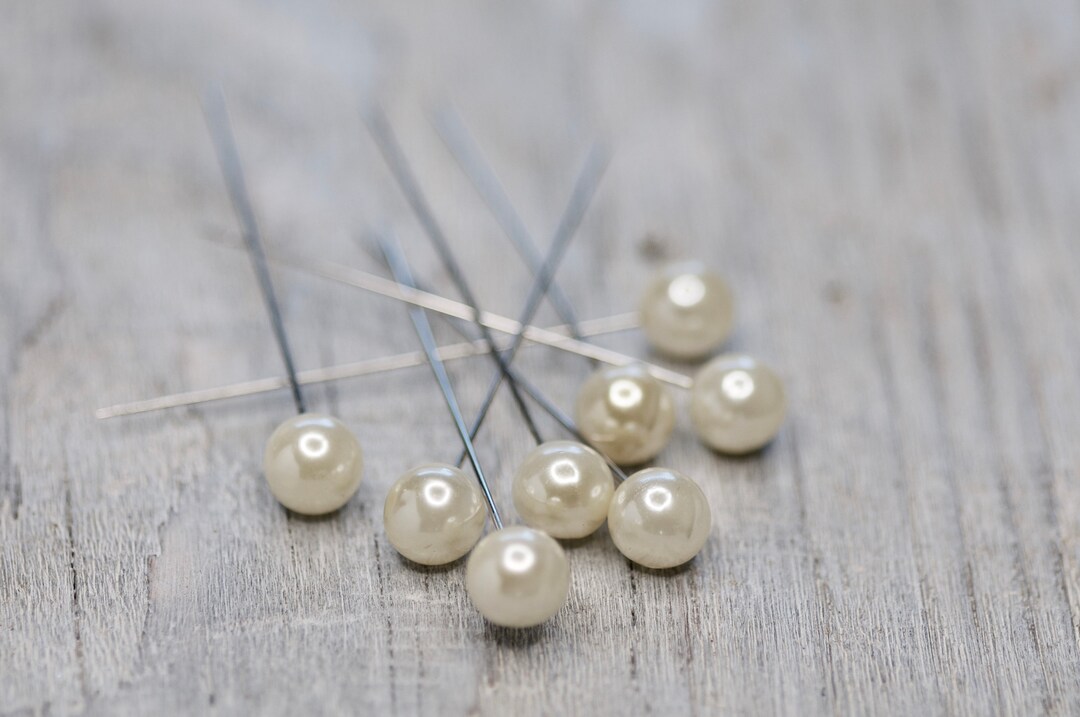 Large Pearl Ivory Corsage Pins 10mm Head, Decoration Pins, Wedding ...