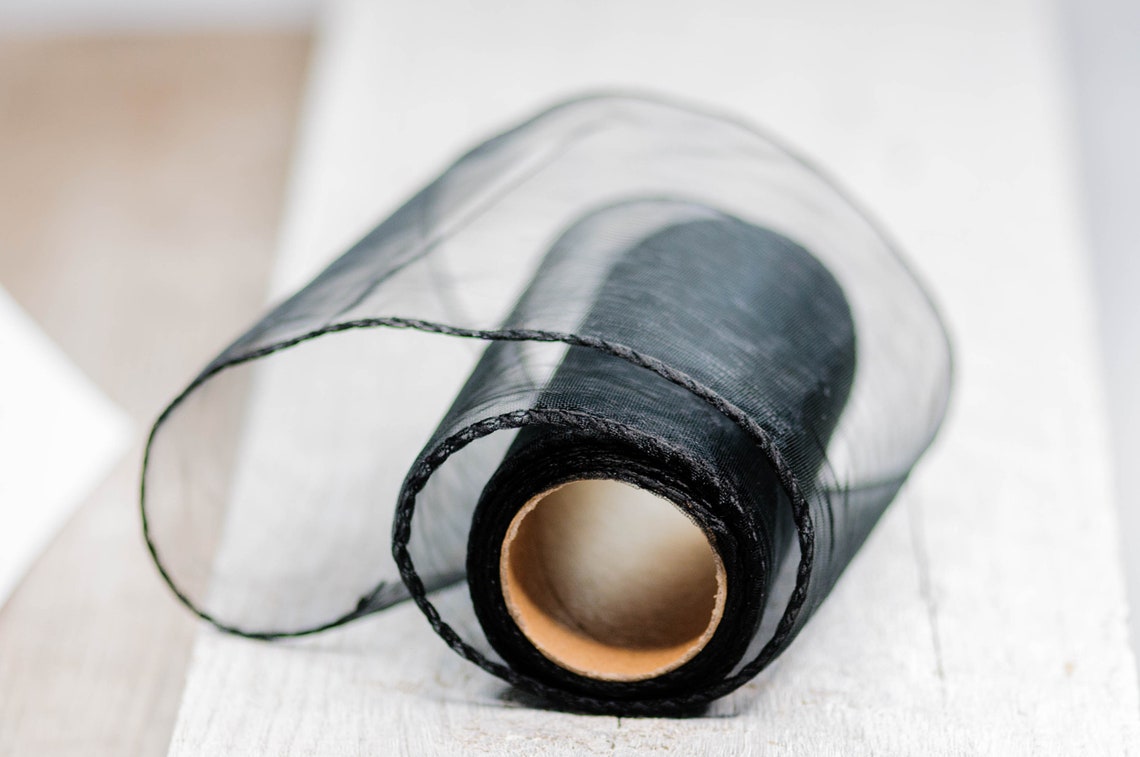 Black Wedding Ribbon Sheer Organza Ribbon 4.7 Wide | Etsy