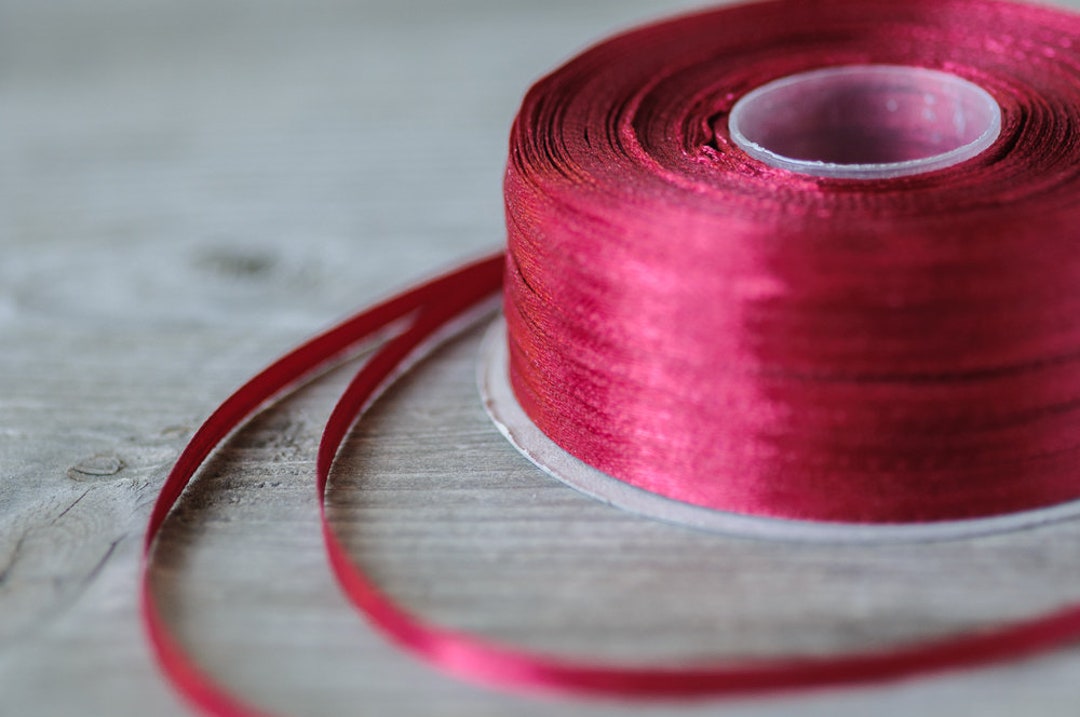 3mm Red Wine Ribbon 99.5 Yard Craft Supplies Satin Ribbon Skinny Craft ...