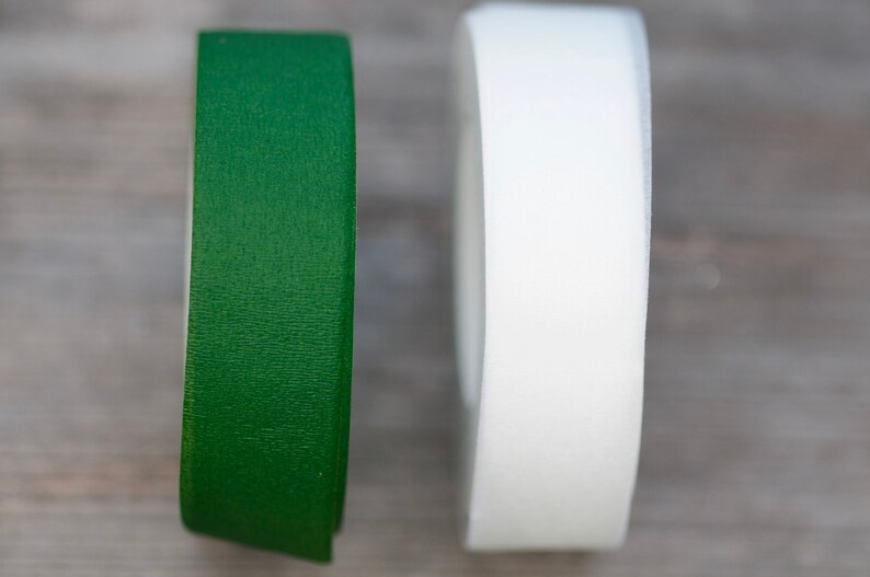 25mm Florist Tape, Green White Floral Stem Tape, Flower Tape, Stretchy ...