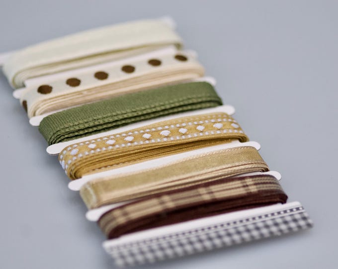 Autumn Ribbon Set of 6x2m, Gifts Wrapping Satin Ribbon, Christmas Craft ...