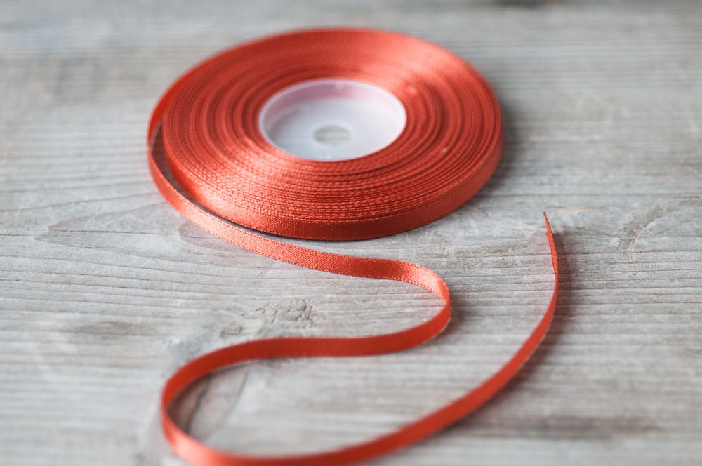 6mm Satin Ribbon Brick Thin Ribbon 35yard Decorative Craft | Etsy