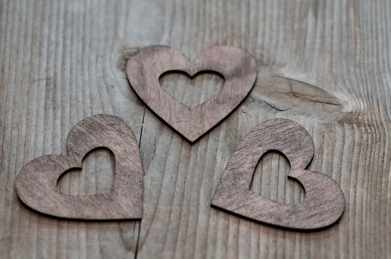 6cm Rustic Wooden Hearts Wedding Decor Natural Rustic Craft - Etsy