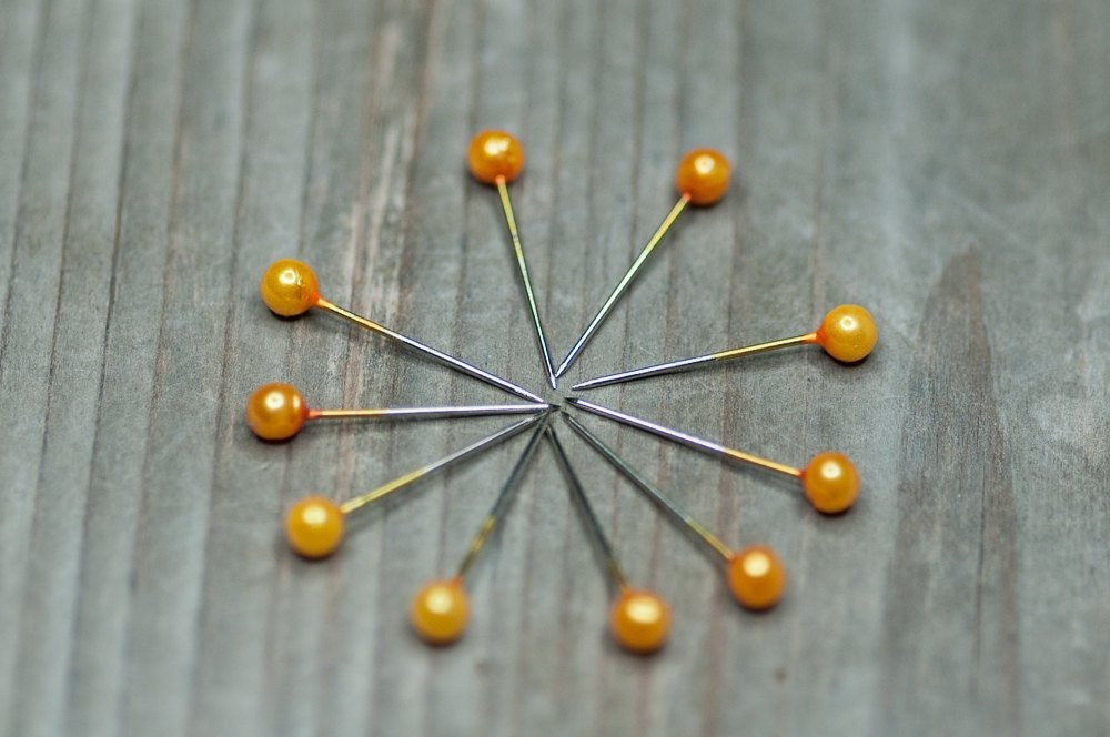 22mm Long Head Pins Small Pins Golden Yellow Pins Corsage | Etsy