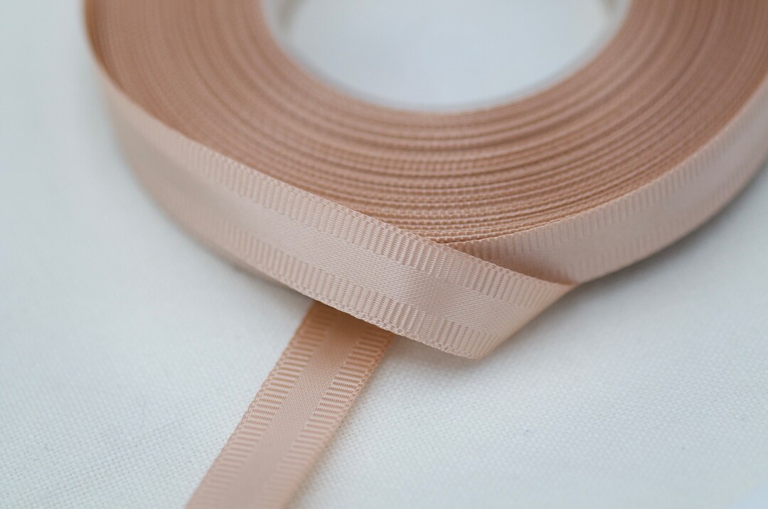 Natural Nude Pink Rib Wave Ribbon 12mm 25yard, Satin Grosgrain Ribbon ...