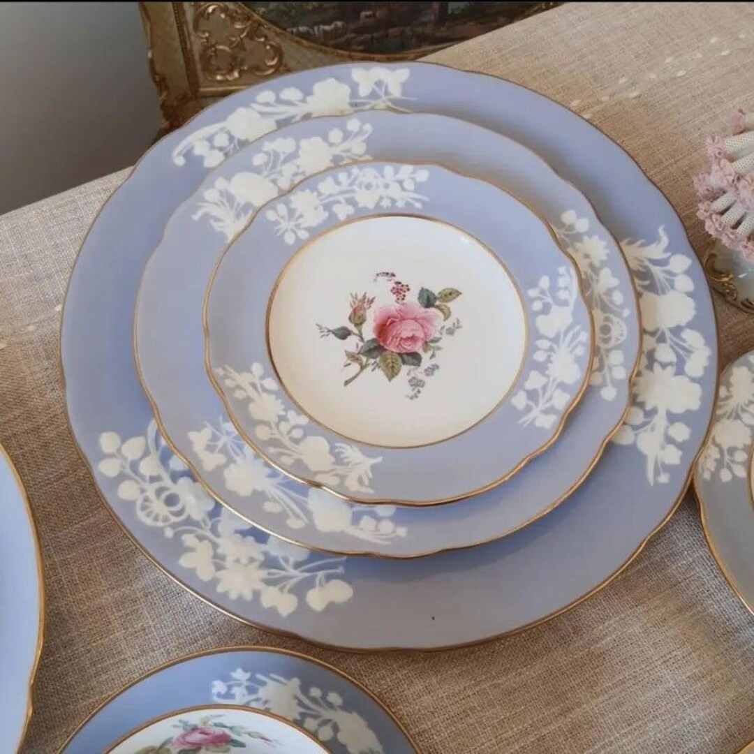 Vintage Spode Lavender Floral Plate – Pink Rose Center, Gold Trim - Etsy