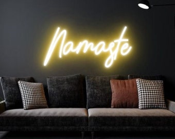 Neon Namaste Sign - Etsy