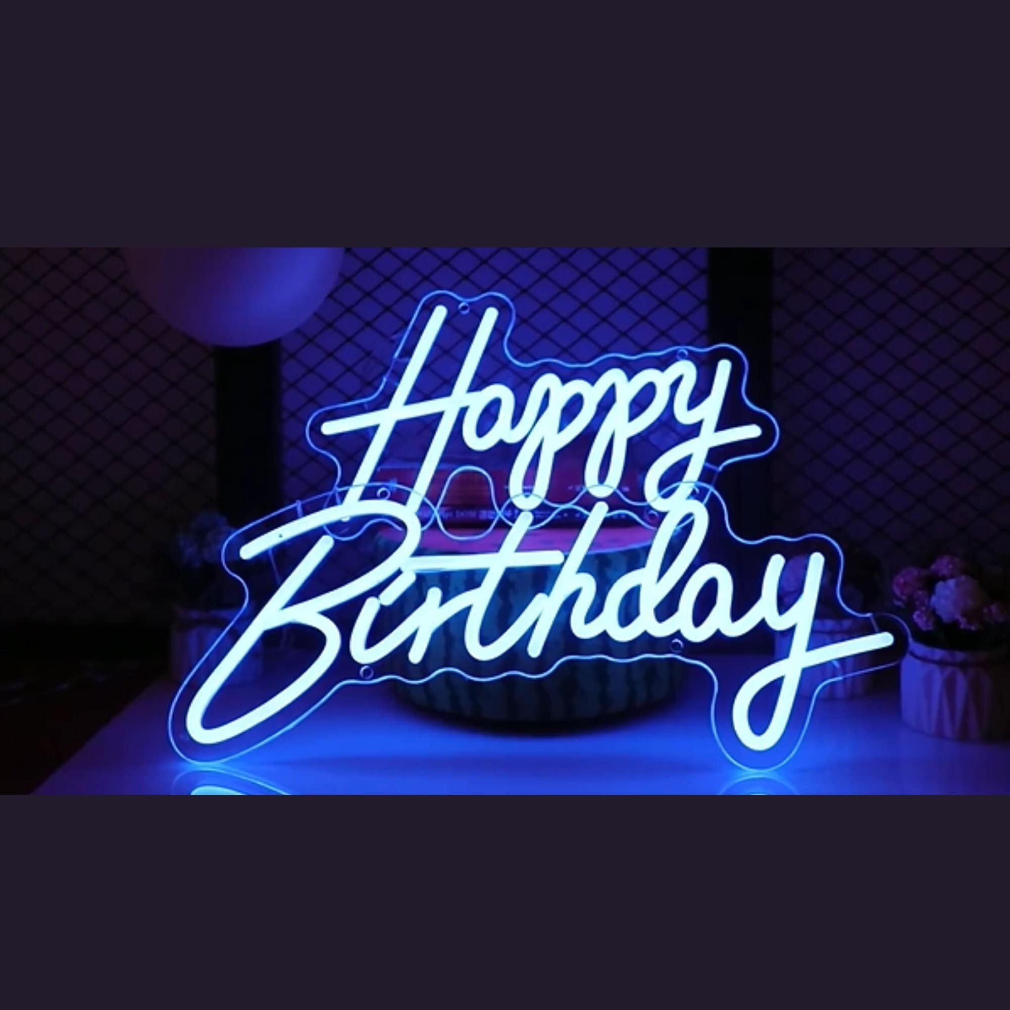 Neon Happy Birthday Sign Hire at Amy Heyer blog