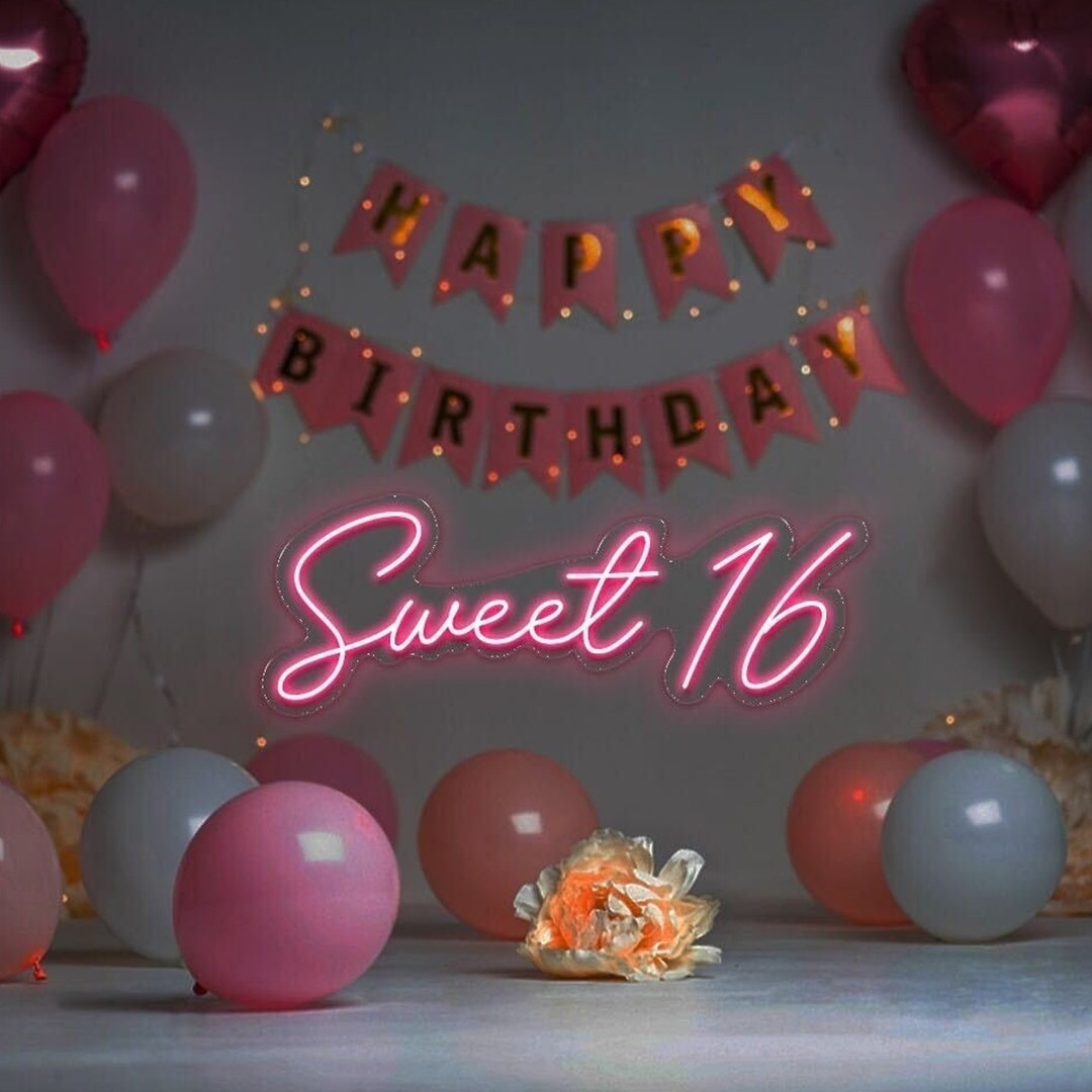Custom Neon Signs Sweet 16 Neon Sign LED Neon Signs LED Light Neon Sign ...