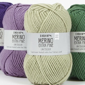 DROPS Merino Extra Fine DK Yarn 8ply 100% Wool Knitting Wool Merino ...