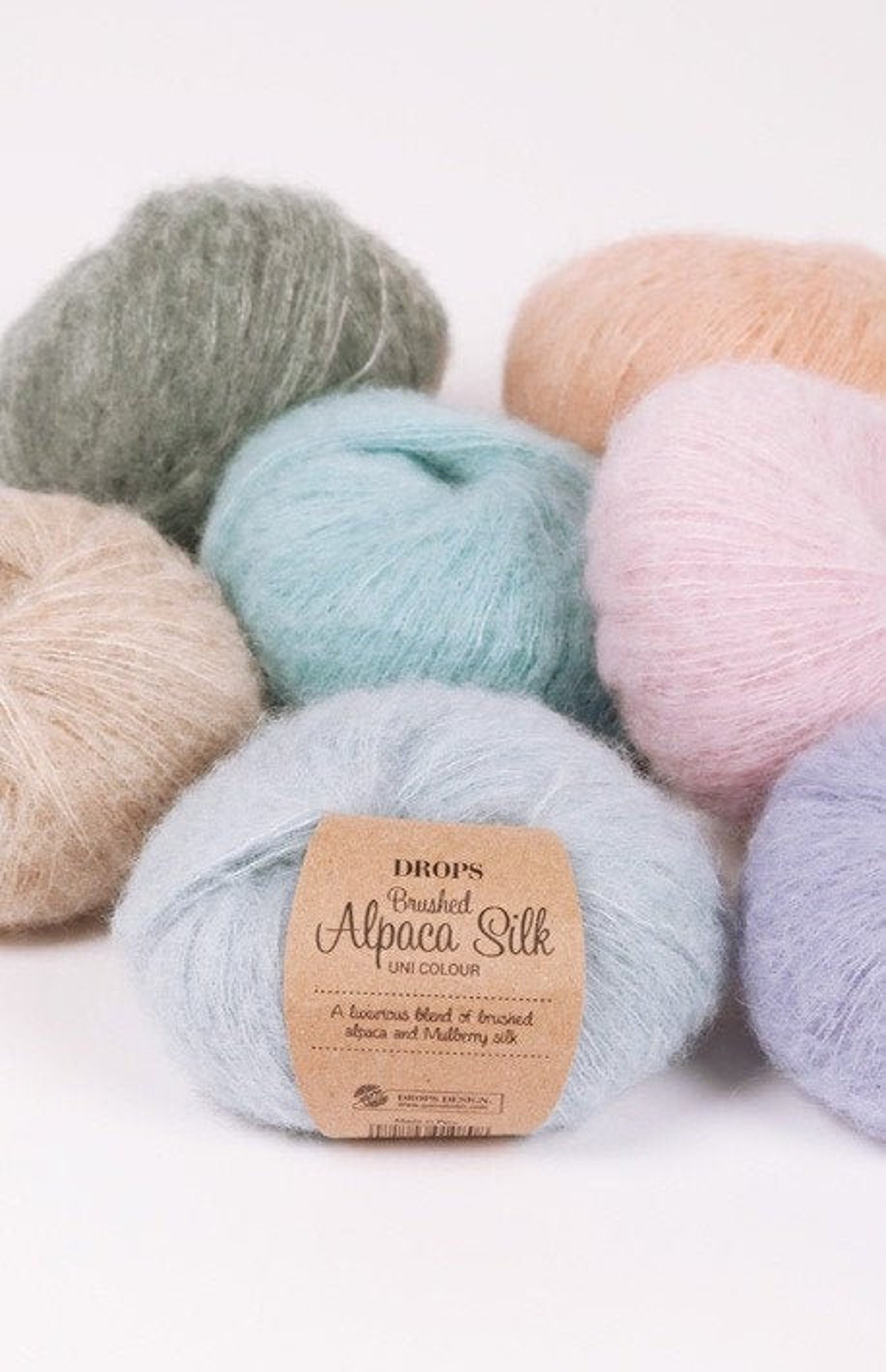 DROPS Brushed Alpaca Silk Knitting Beautiful Soft Yarn Aran | Etsy