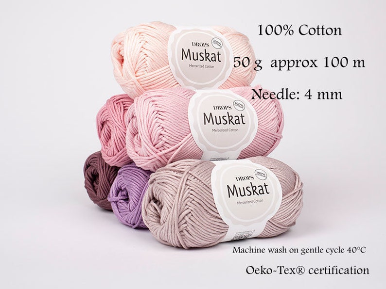 DROPS Muskat Mercerized Cotton Yarn Amigurumi Yarn Summer Yarn - Etsy
