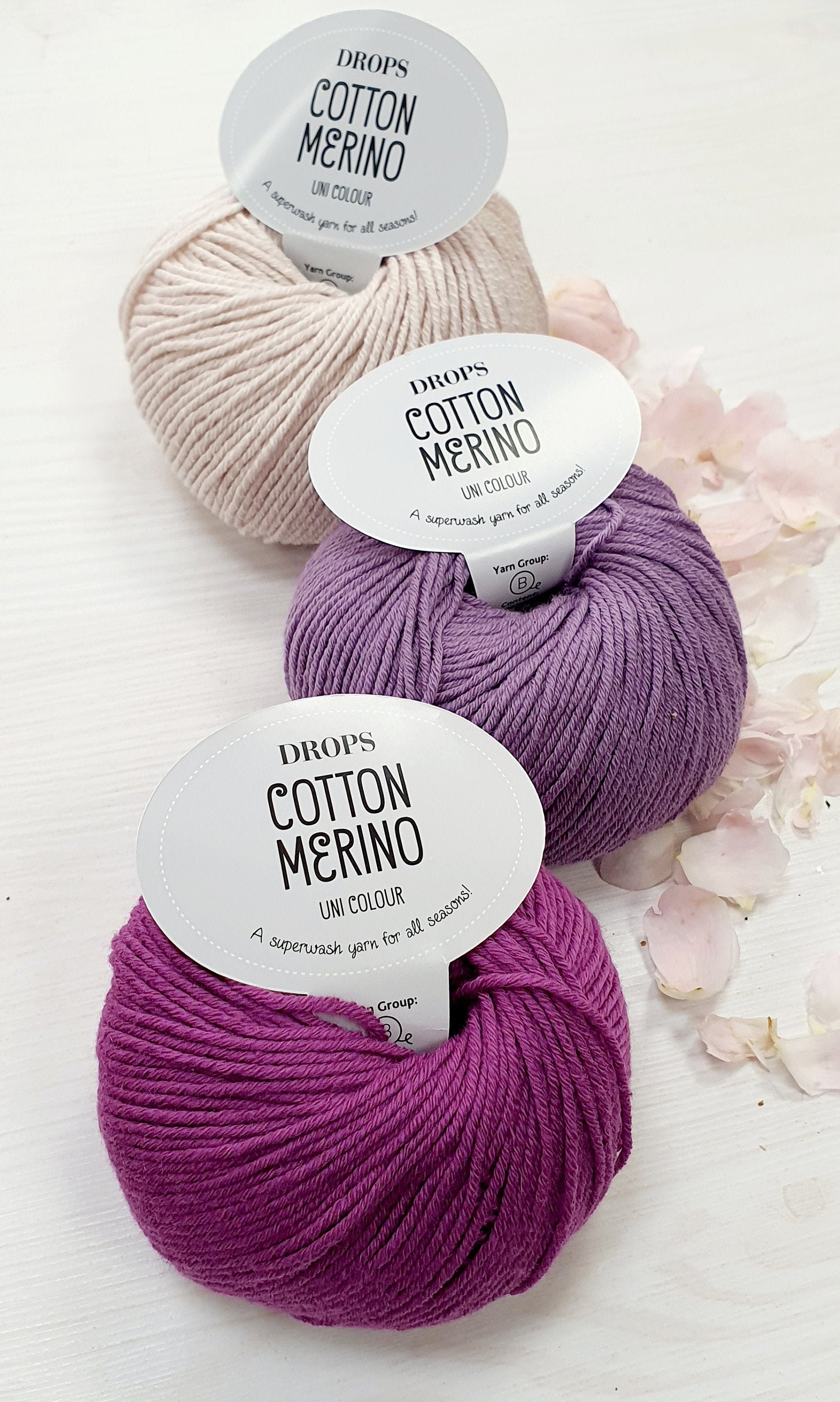 DROPS Cotton Merino Yarn Soft Wool DK Light Worsted Yarn | Etsy