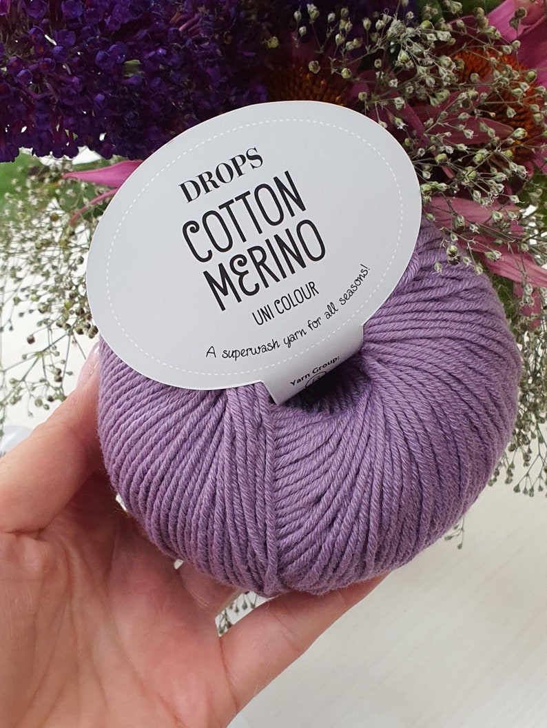 DROPS Cotton Merino Yarn Soft Wool DK Light Worsted Yarn - Etsy