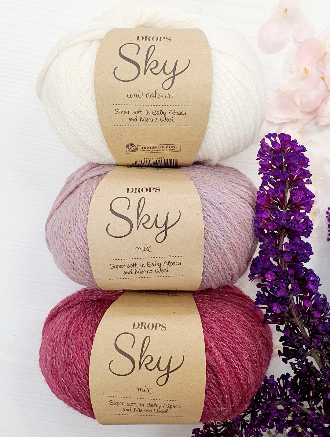 DROPS Sky Knitting Yarn Super Soft and Lightweight in Baby - Etsy