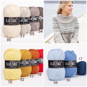 DROPS Karisma Superwash Knitting Yarn, Wool Classic PURE Yarn, DK ...