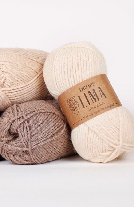 Drops Lima Wool Yarn-knitting Yarn-yarn Worsted-dk Yarn-alpaca | Etsy