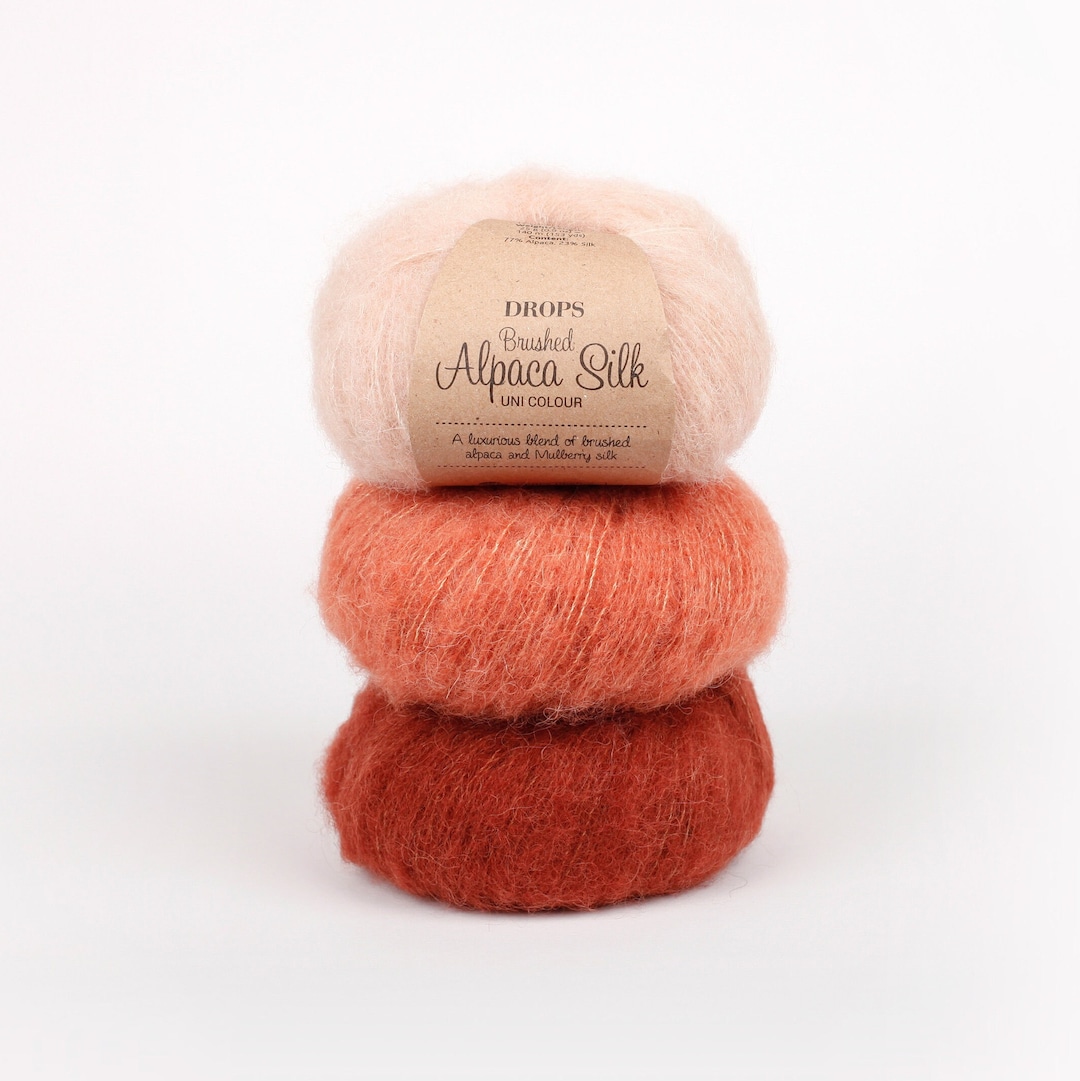 DROPS Brushed Alpaca Silk Knitting Beautiful Soft Yarn Aran Knitting ...