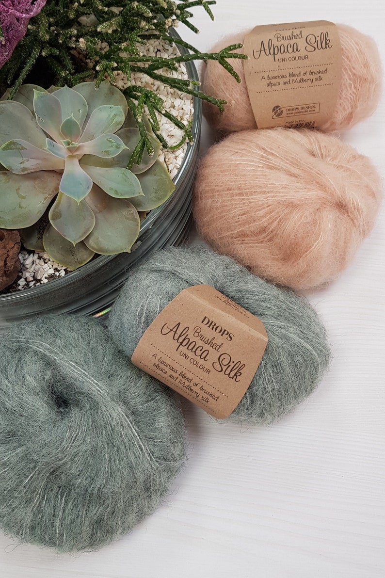 DROPS Brushed Alpaca Silk Knitting Beautiful Soft Yarn Aran - Etsy
