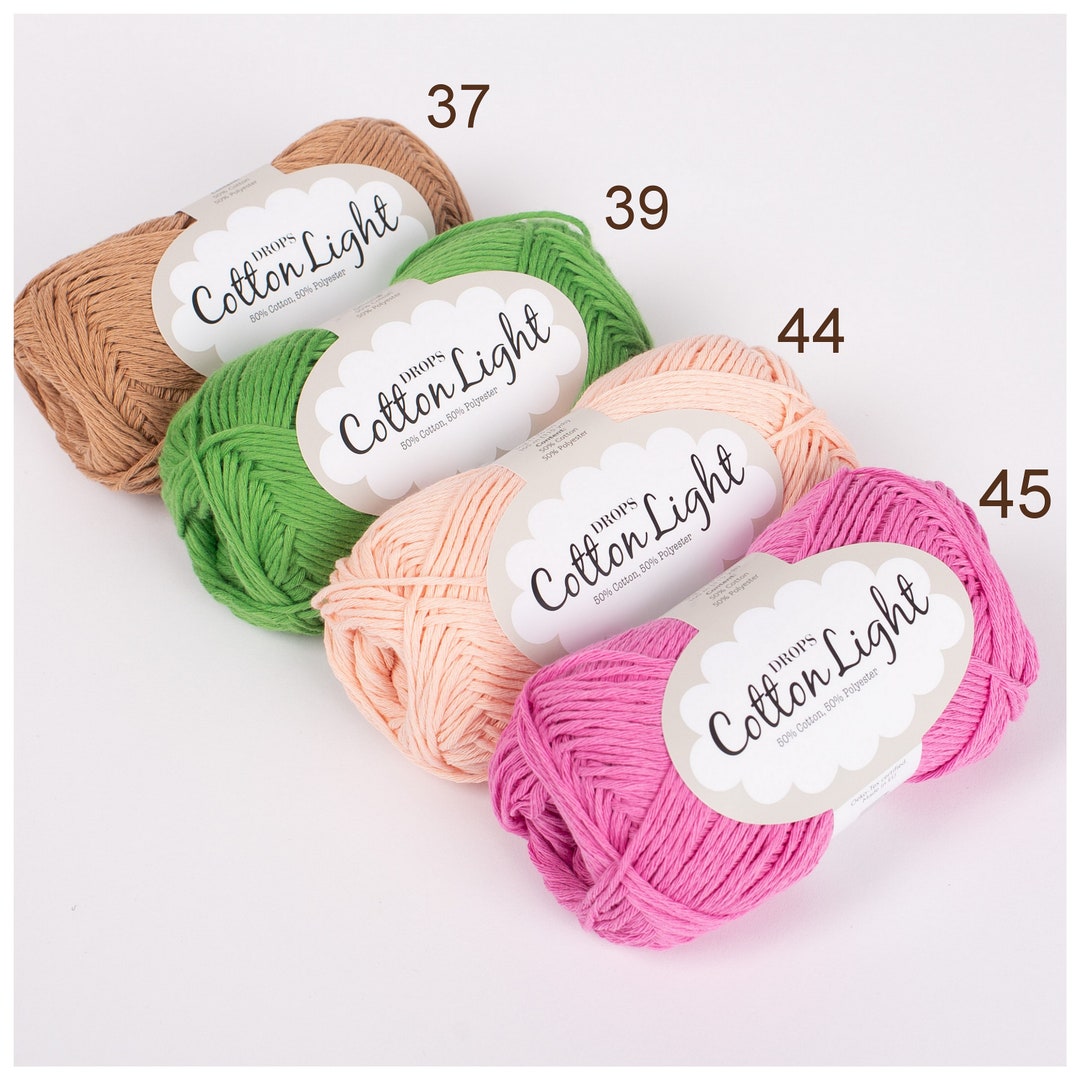Crochet Cotton Yarn DROPS Cotton Light DK Light Worsted Crochet Yarn ...