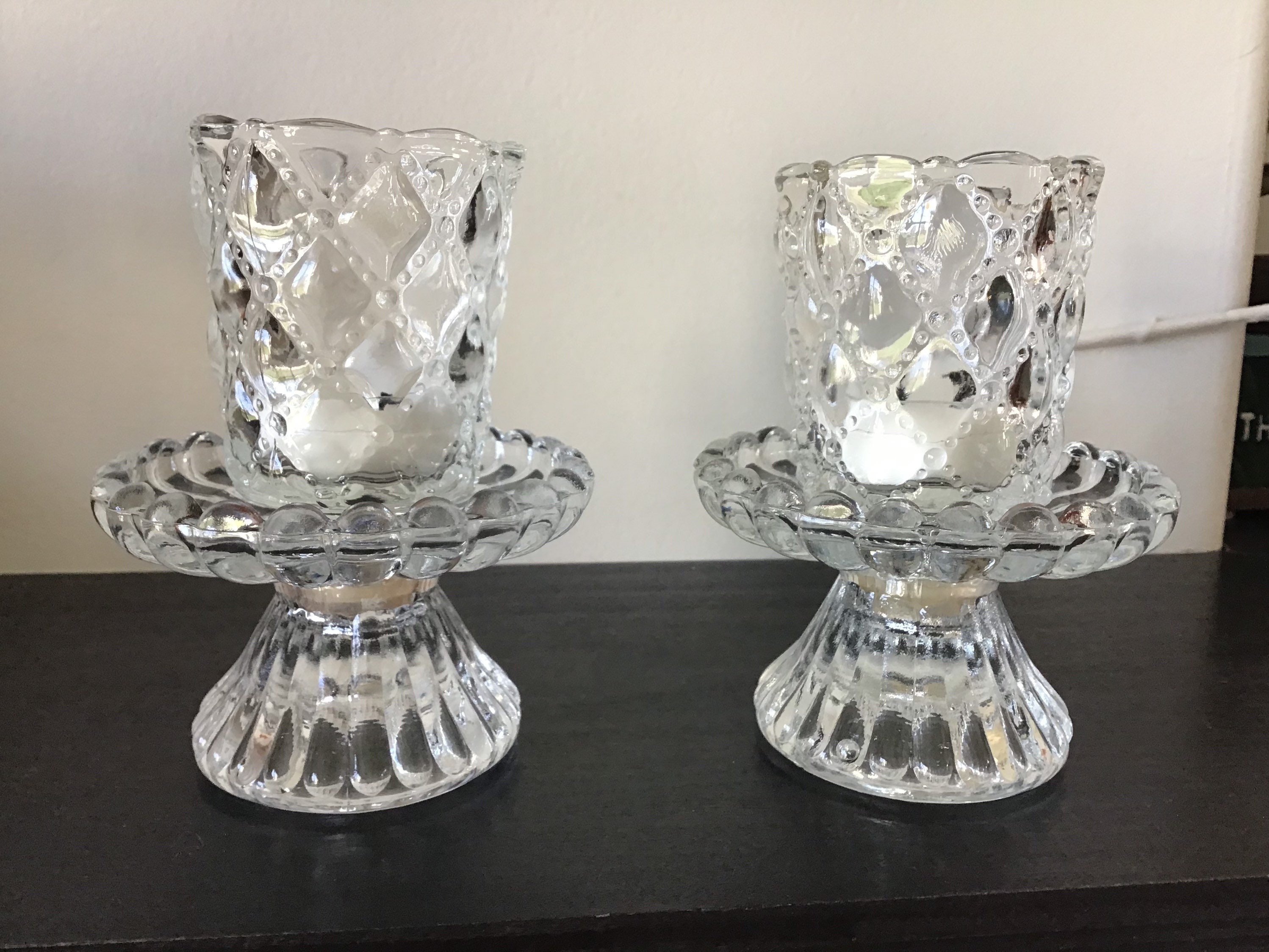 Vintage Pair Partylite Crystal Votive Holders - Etsy