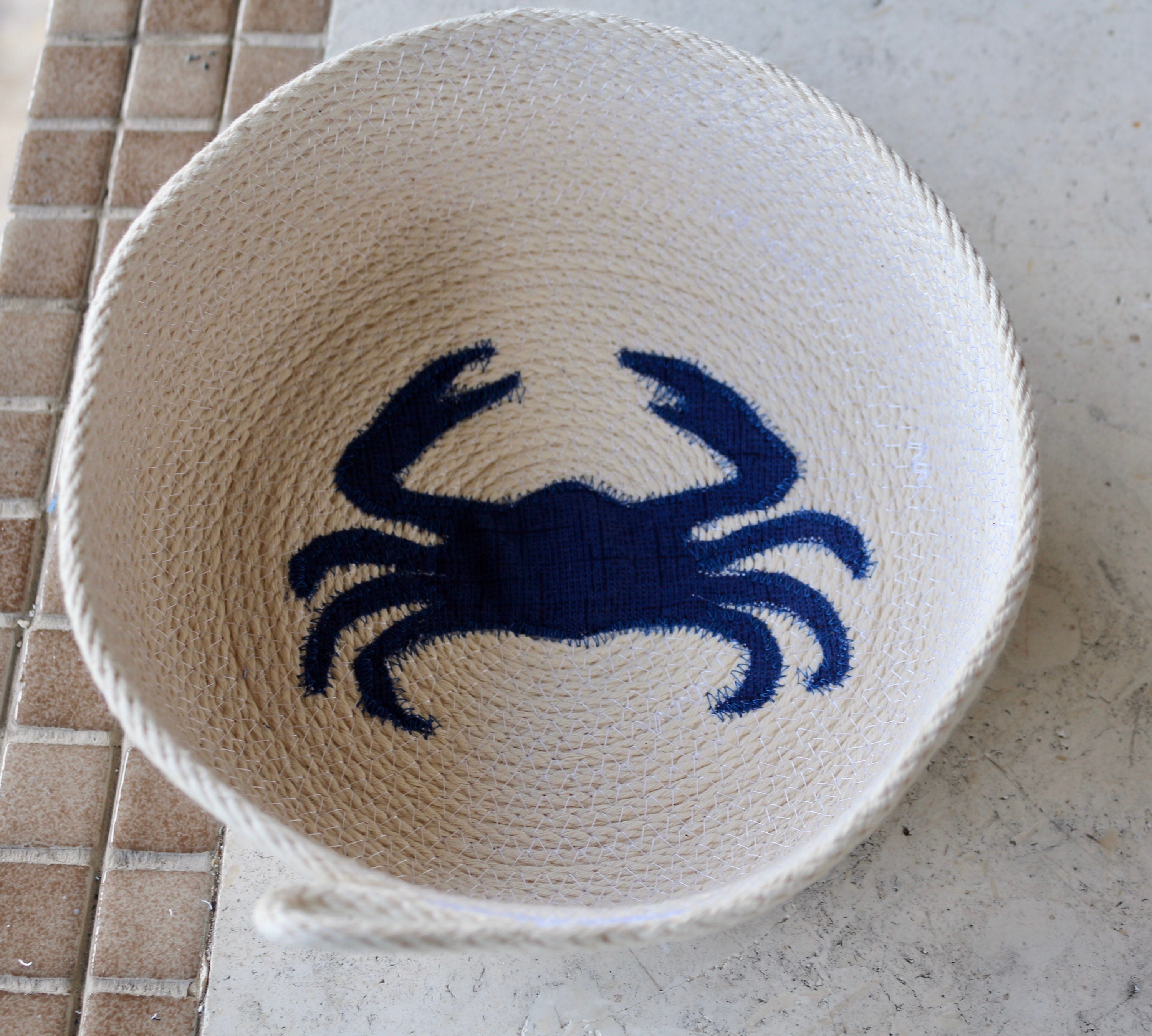 Handmade Crab Rope Basket, Nautical, Storage Basket, Home Décor Basket ...