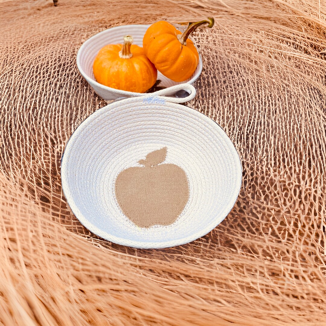 Handmade Apple Rope Basket - Farmhouse, Harvest, Vintage Eclectic ...