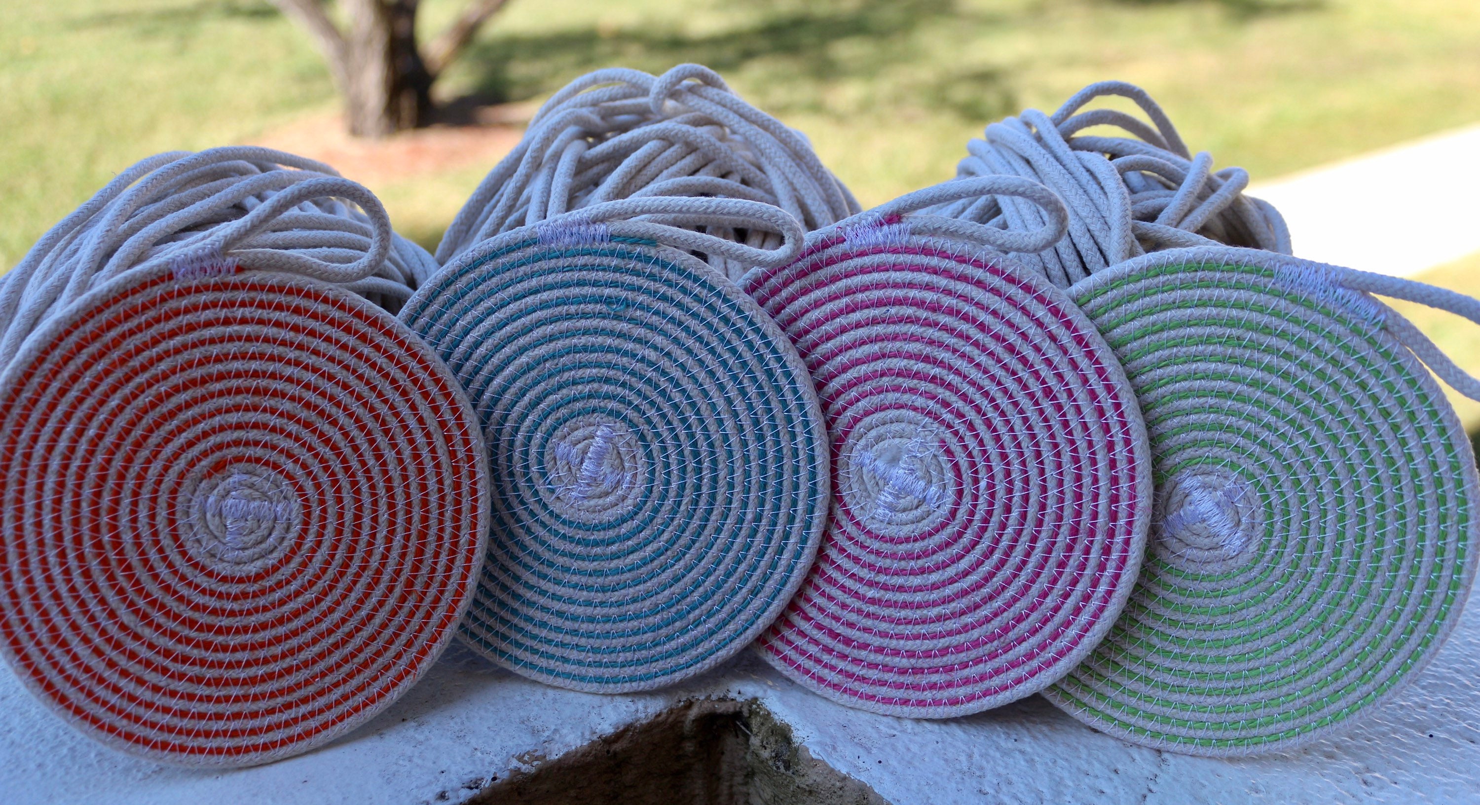 Handmade Rope & Jute Coaster Set Rope Coasters Reversible - Etsy UK