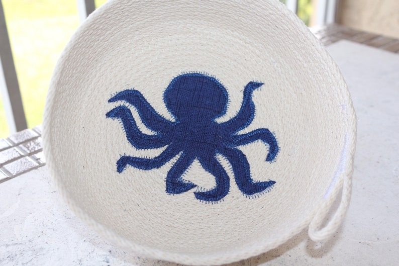 Handmade Rope Basket - Octopus Basket, Nautical Basket , Storage Basket ...