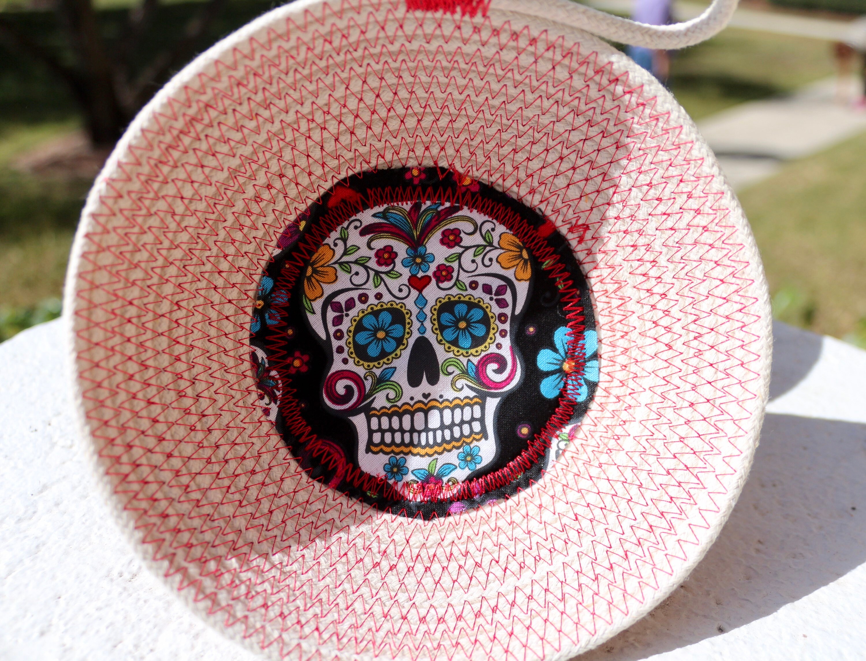 Handmade Rope Basket Day of the Dead Basket, Small, Sugar Skull Basket ...
