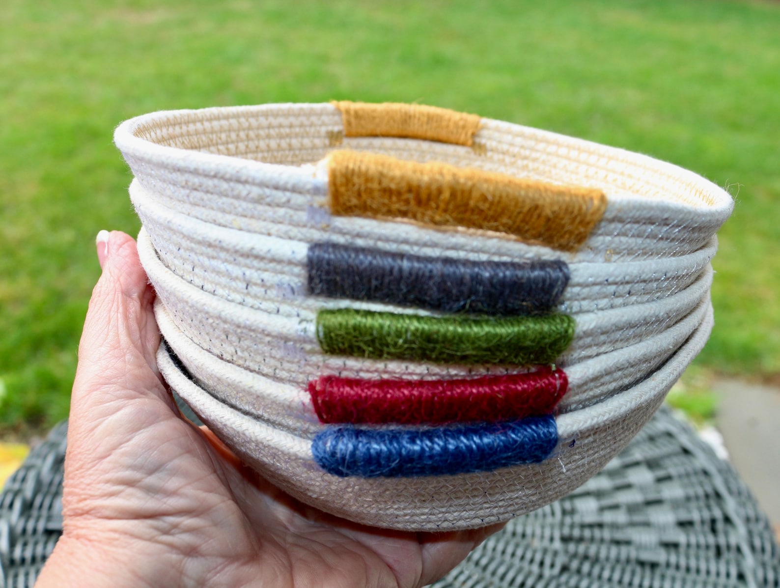 Handmade Rope Basket, Jute Handles, Storage, Bowl, Home Decor Basket ...