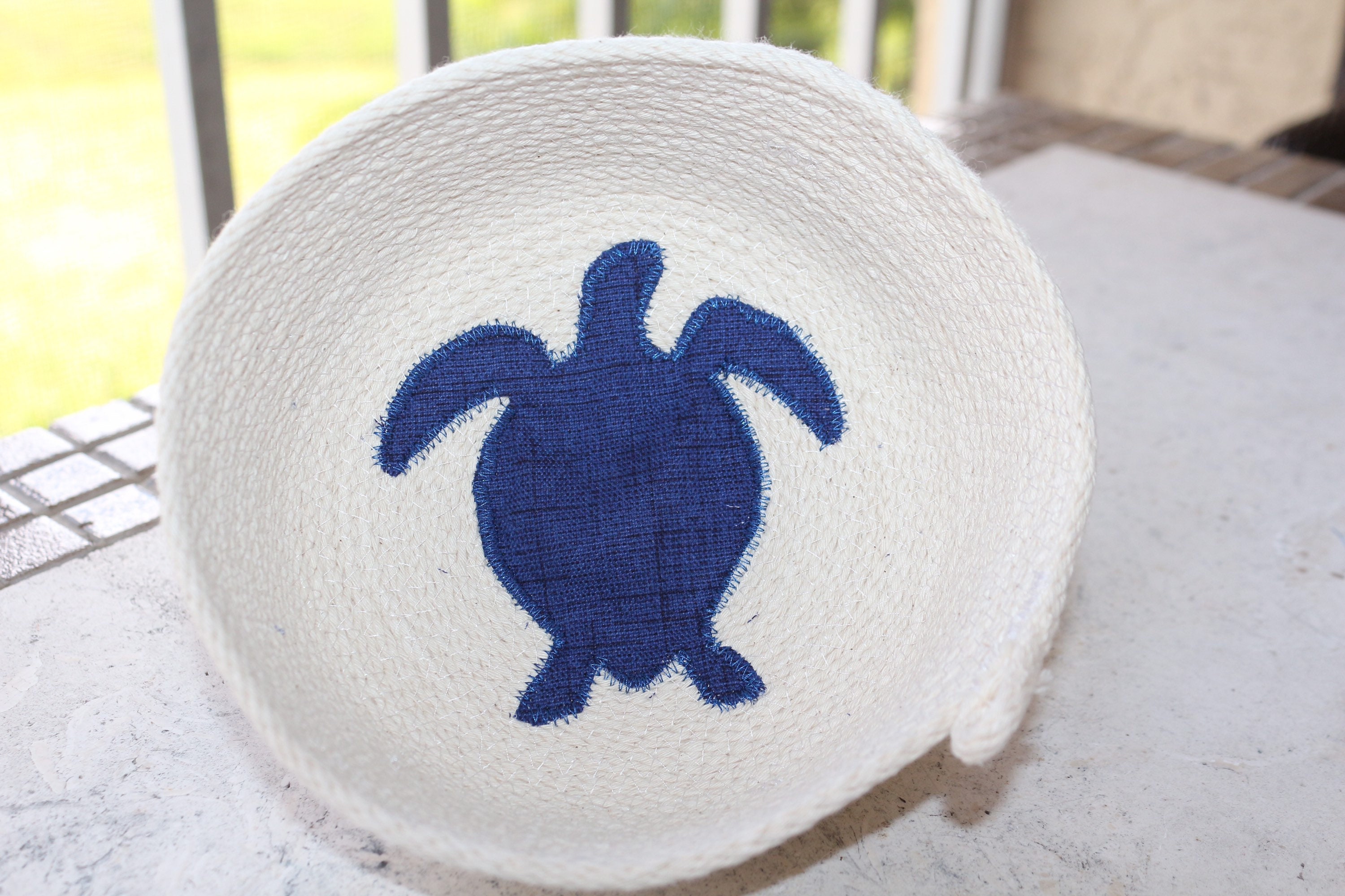 Handmade Rope Basket - Nautical Turtle - Small, Turtle Basket, Home ...