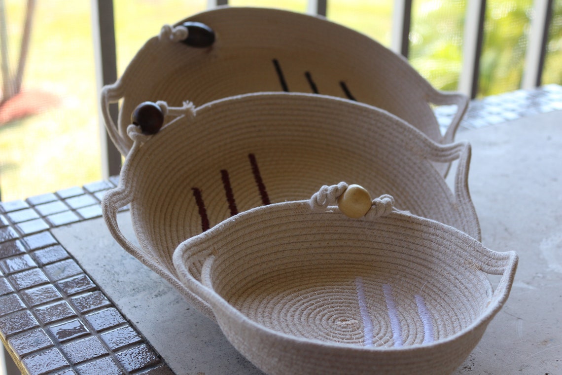 Handmade Rope Basket, Wall Hanging Small Basket, Clothesline, Storage ...