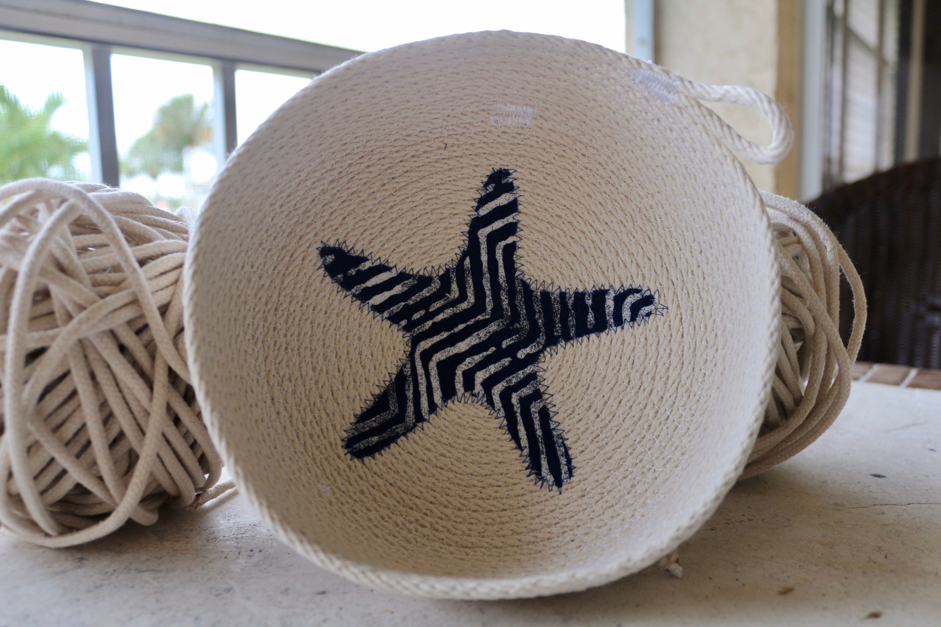 Handmade Rope Basket- Starfish , Nautical Basket, Home Décor Basket ...
