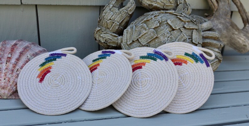 Handmade Pride Rainbow Rope Coasters Set of 4 - Etsy