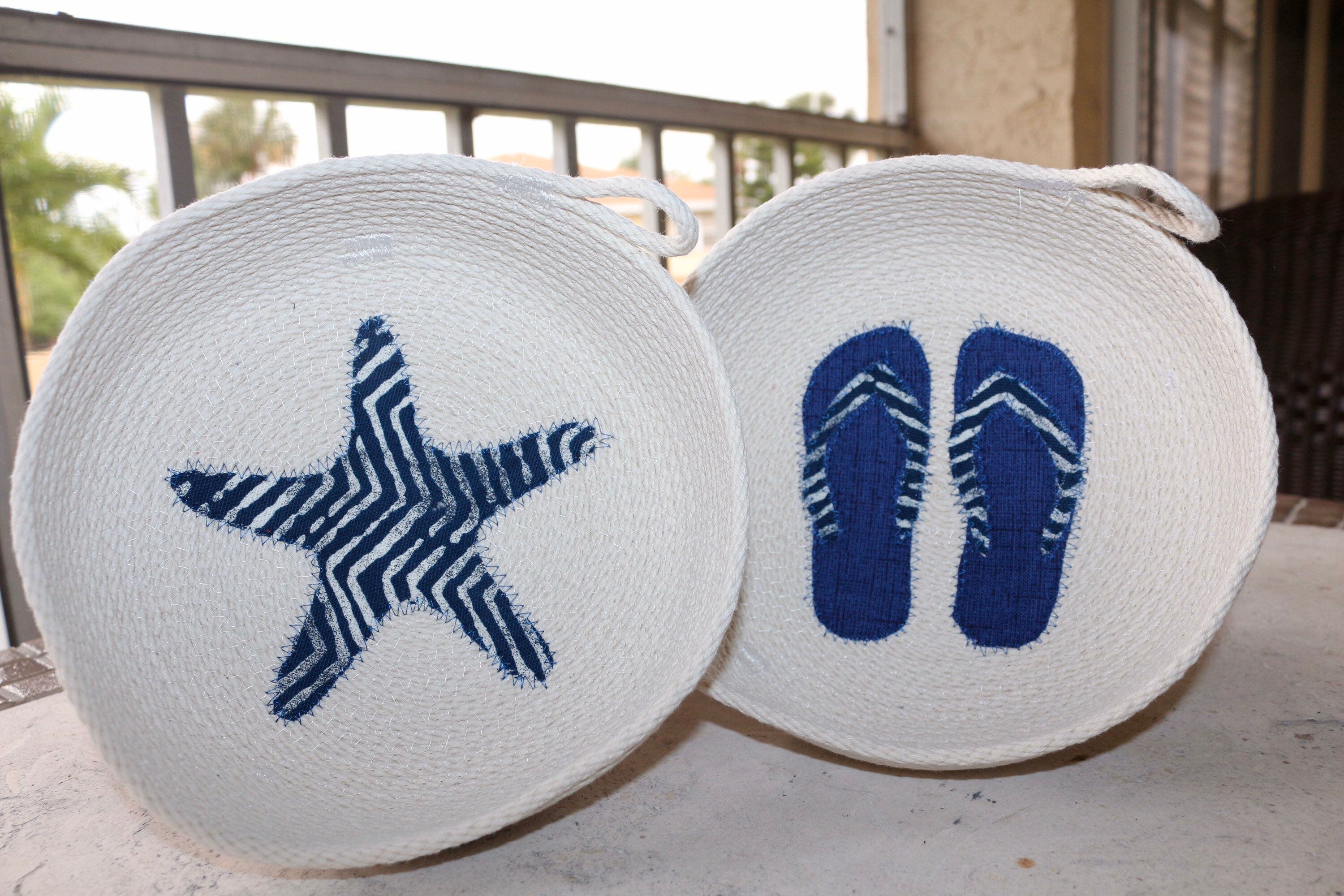 Handmade Rope Basket- Starfish , Nautical Basket, Home Décor Basket ...