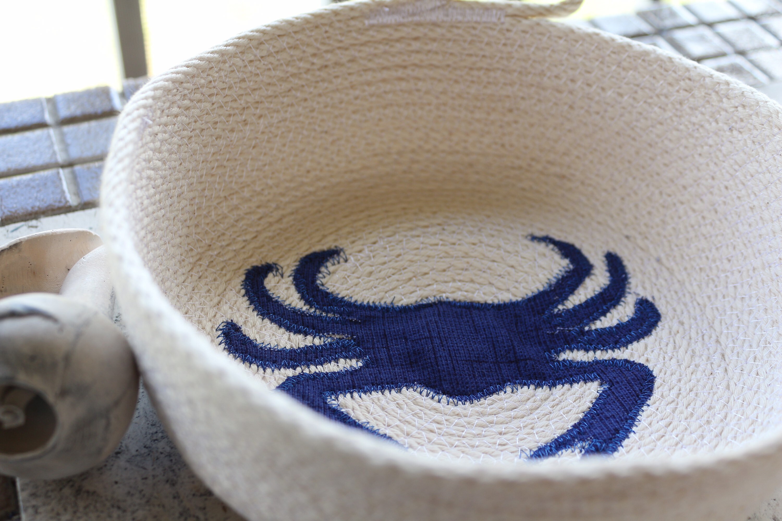 Handmade Crab Rope Basket, Nautical, Storage Basket, Home Décor Basket ...