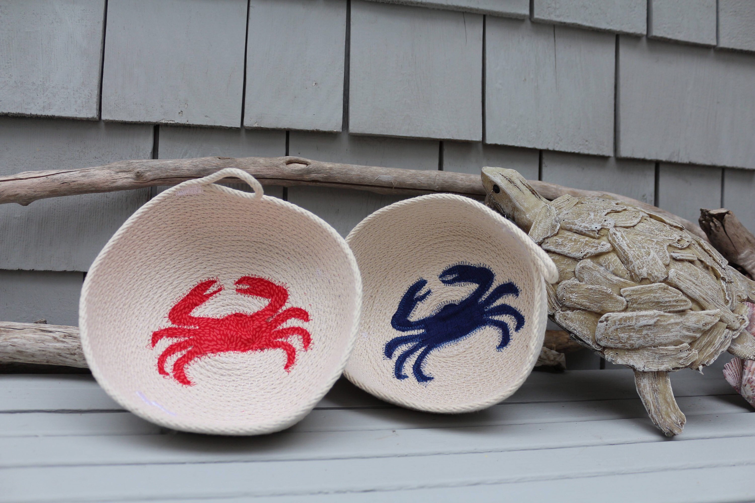 Handmade Rope Basket Nautical/red Lobster/storage/home Décor/rope ...