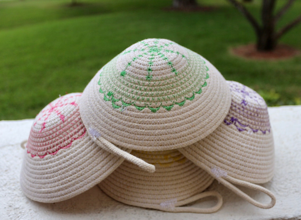 Handmade Rope Basket Natural & Green Basket, Storage Basket, Home Decor ...