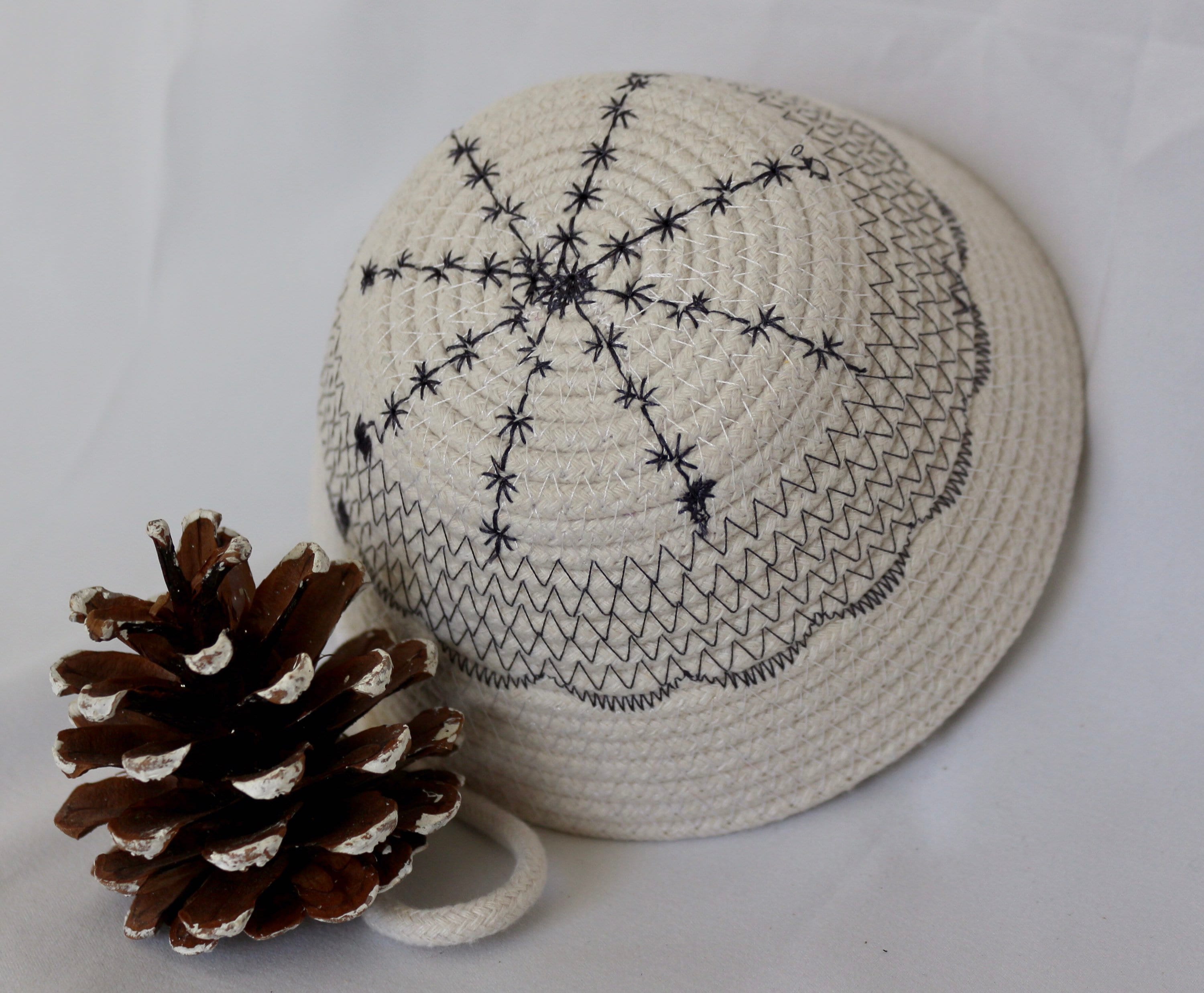 Handmade Rope Basket Natural & Blue Basket, Storage Basket, Home Decor ...