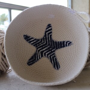 Handmade Rope Basket- Starfish , Nautical Basket, Home Décor Basket ...