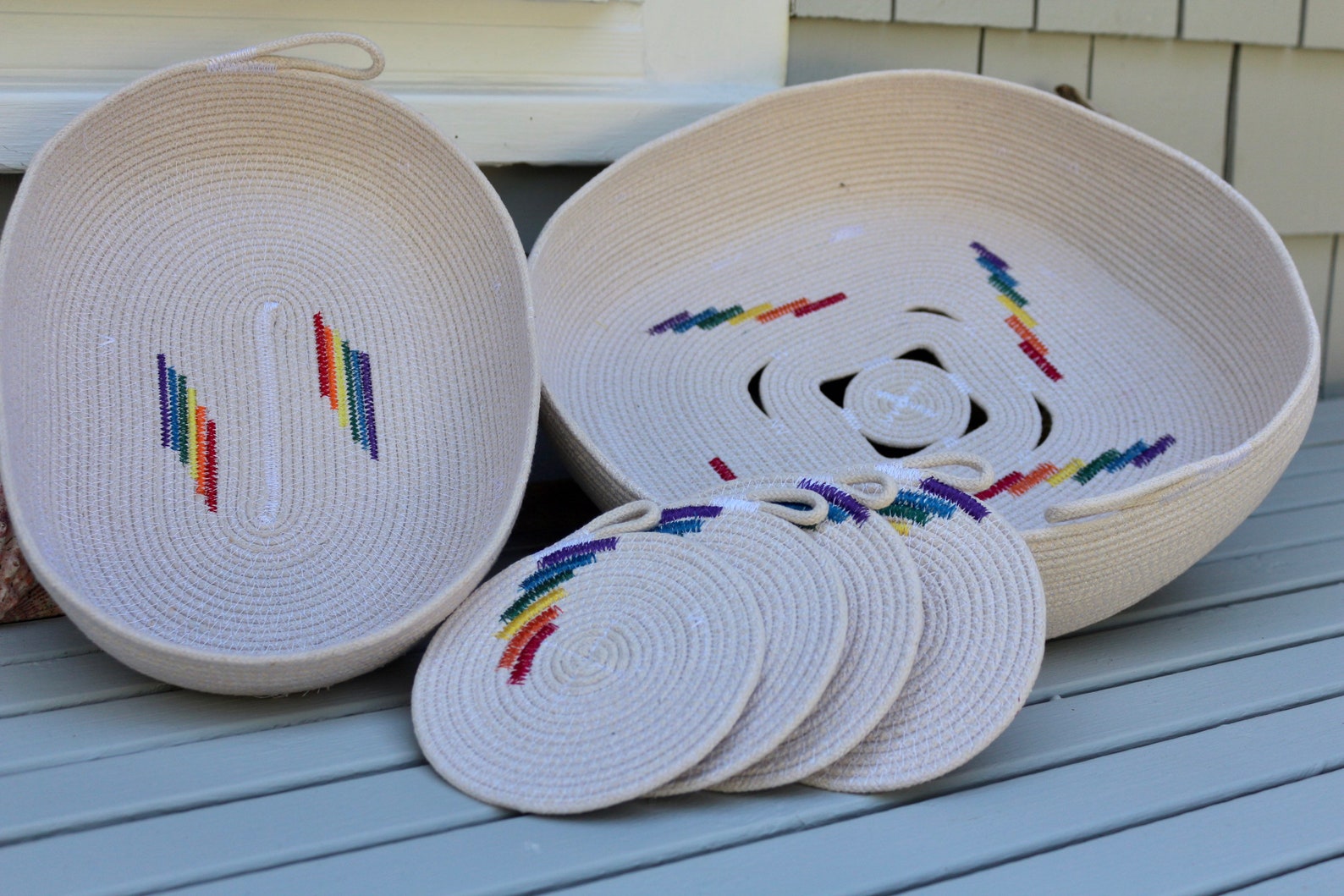 Handmade Pride Rope Basket Rainbow/square / Storage/ Home - Etsy