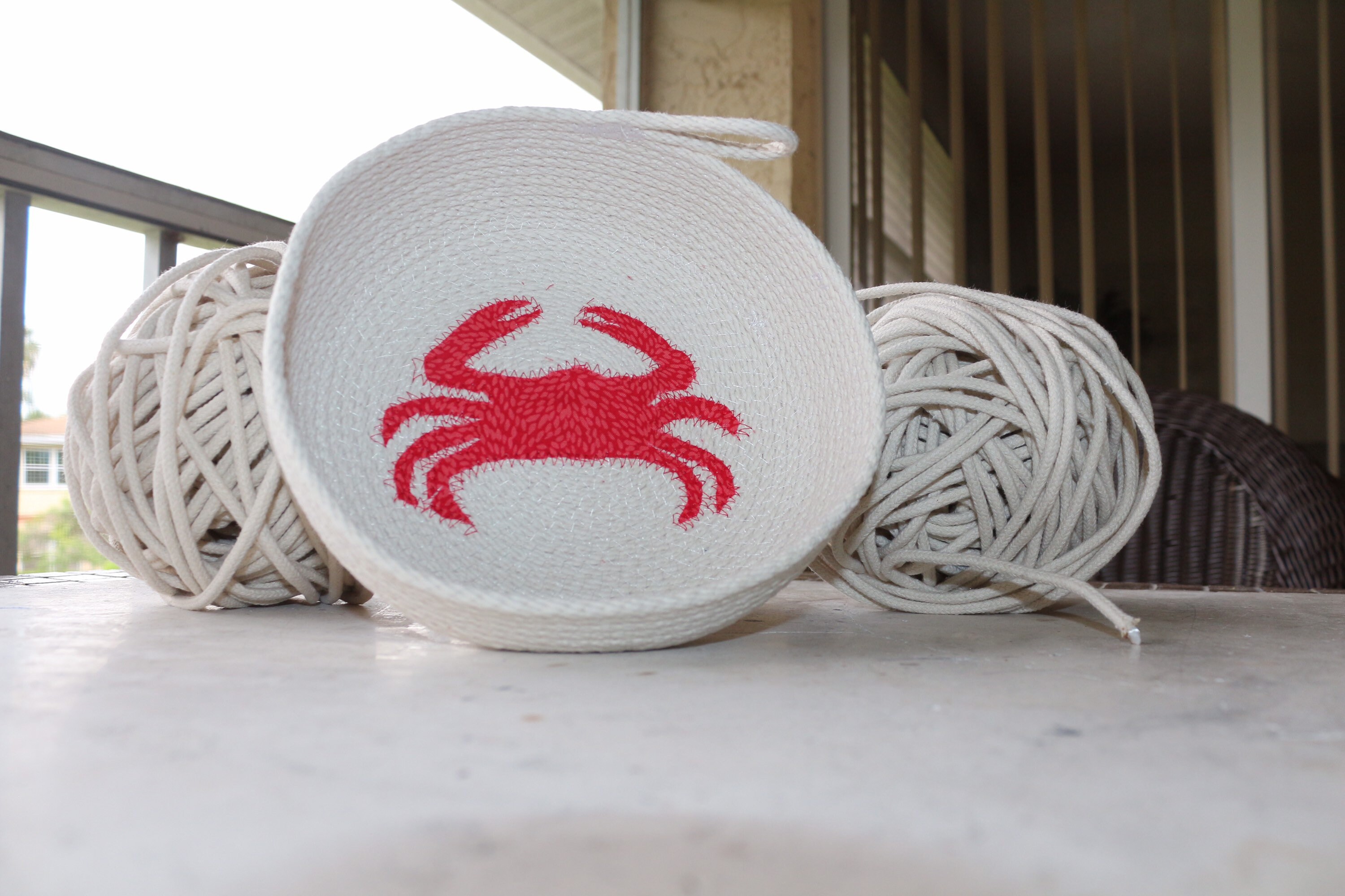 Handmade Rope Basket- Red Crab, Storage, Gift Ideas, Teacher Gift, Home ...