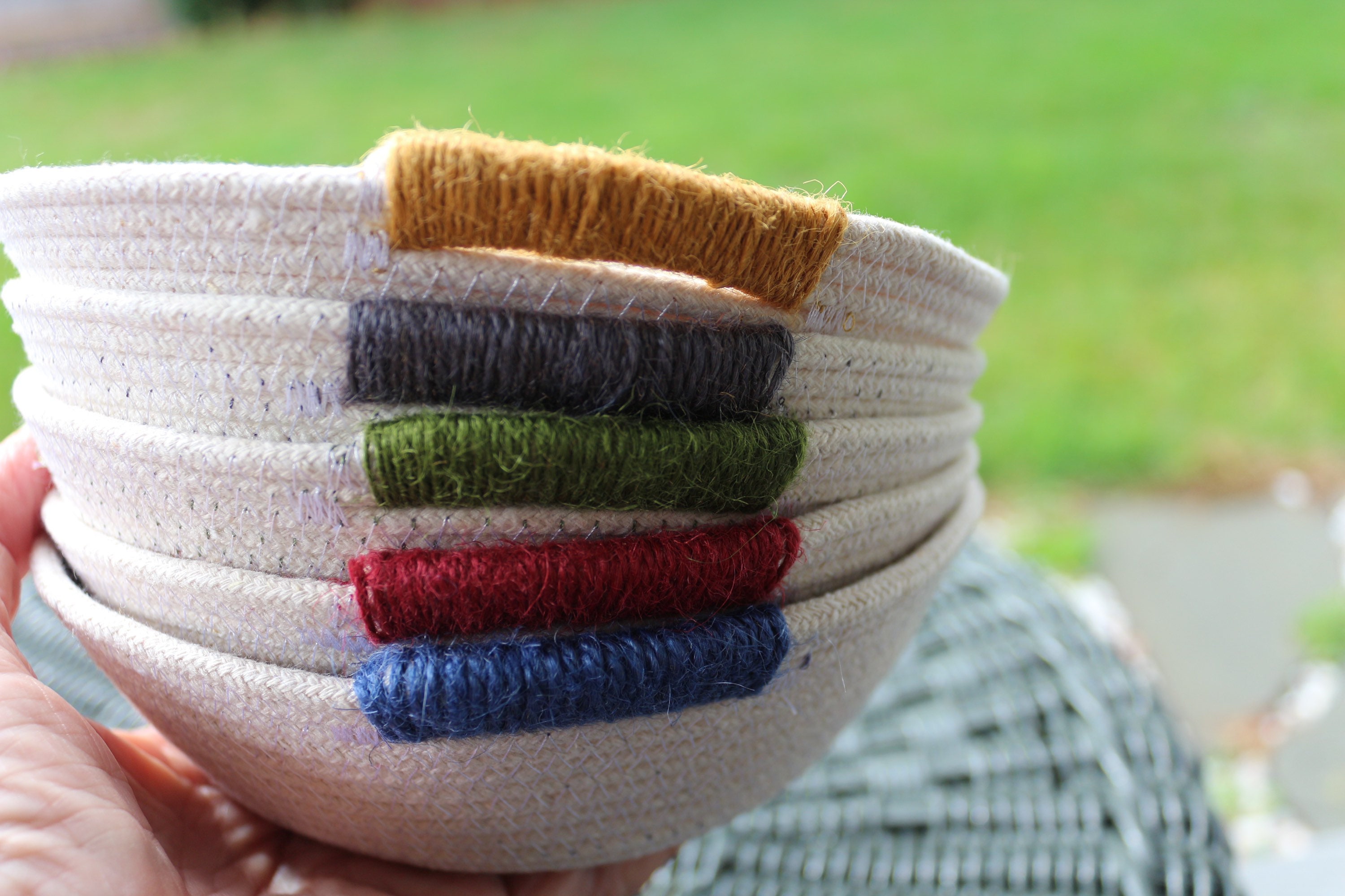 Handmade Rope Basket, Jute Handles, Storage, Bowl, Home Decor Basket ...