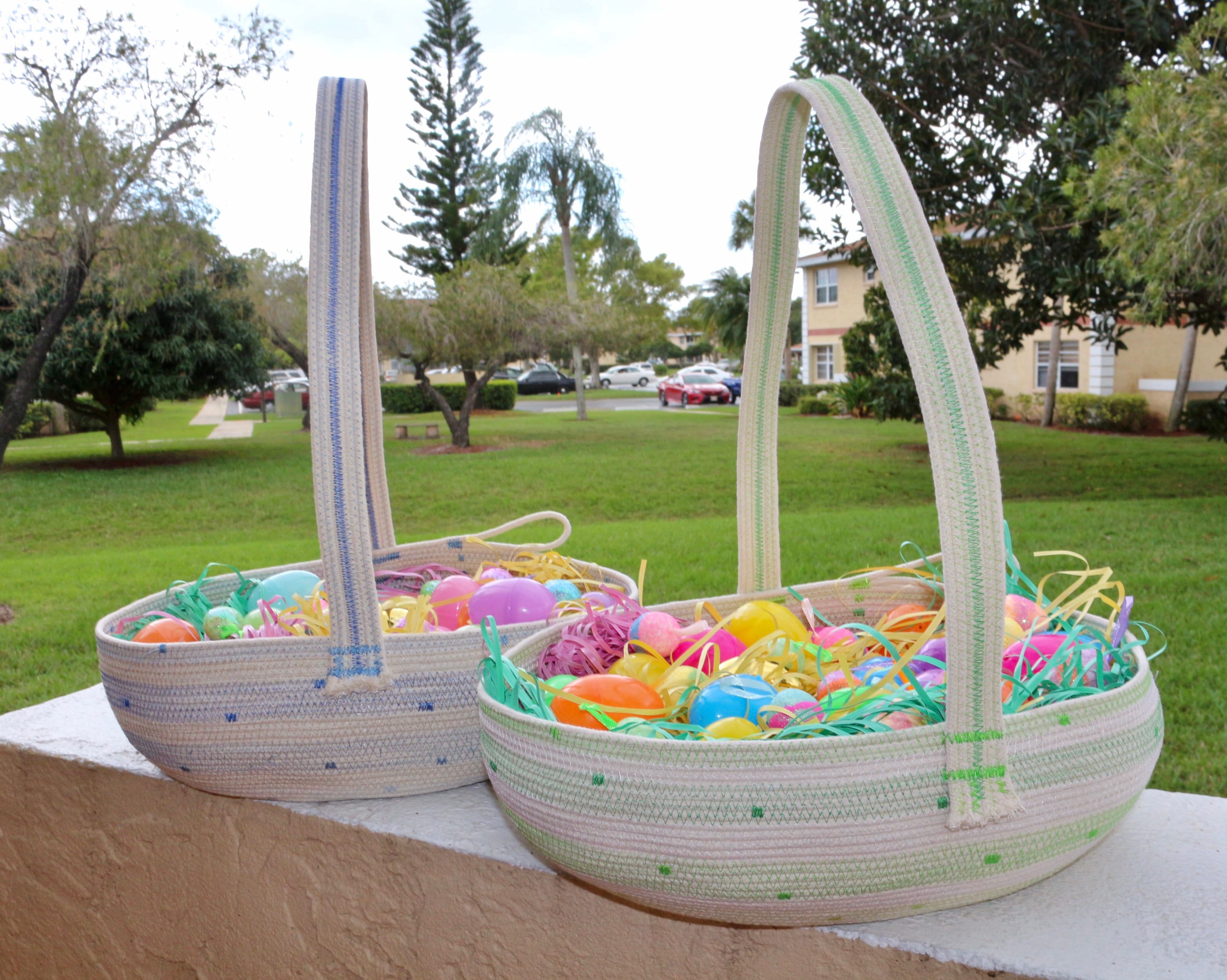 Handmade Easter Basket, Rope Basket,easter Rope Basket, Large, Kids ...