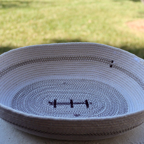 Embroidered Rope Baskets - Etsy