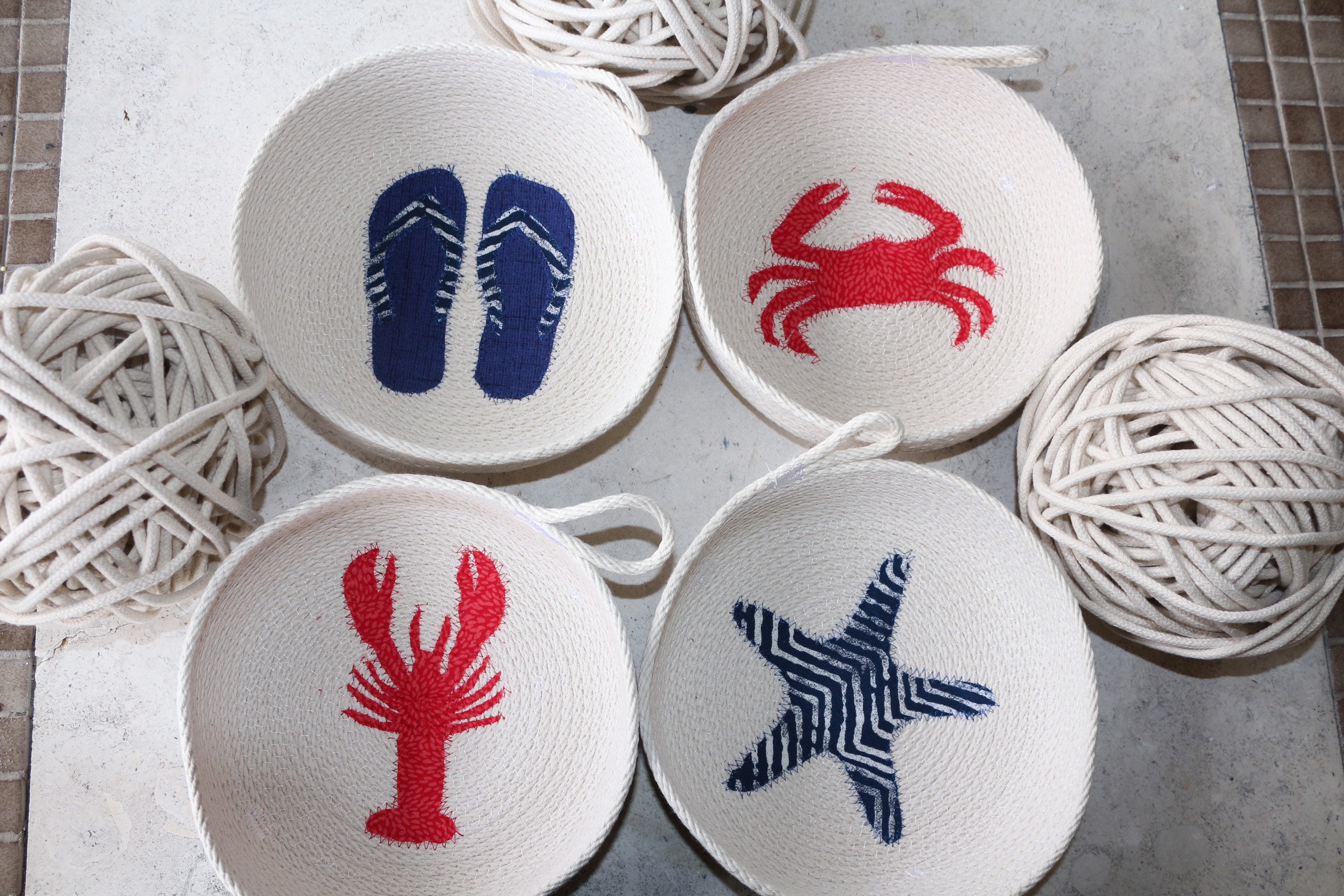 Handmade Rope Basket- Starfish , Nautical Basket, Home Décor Basket ...