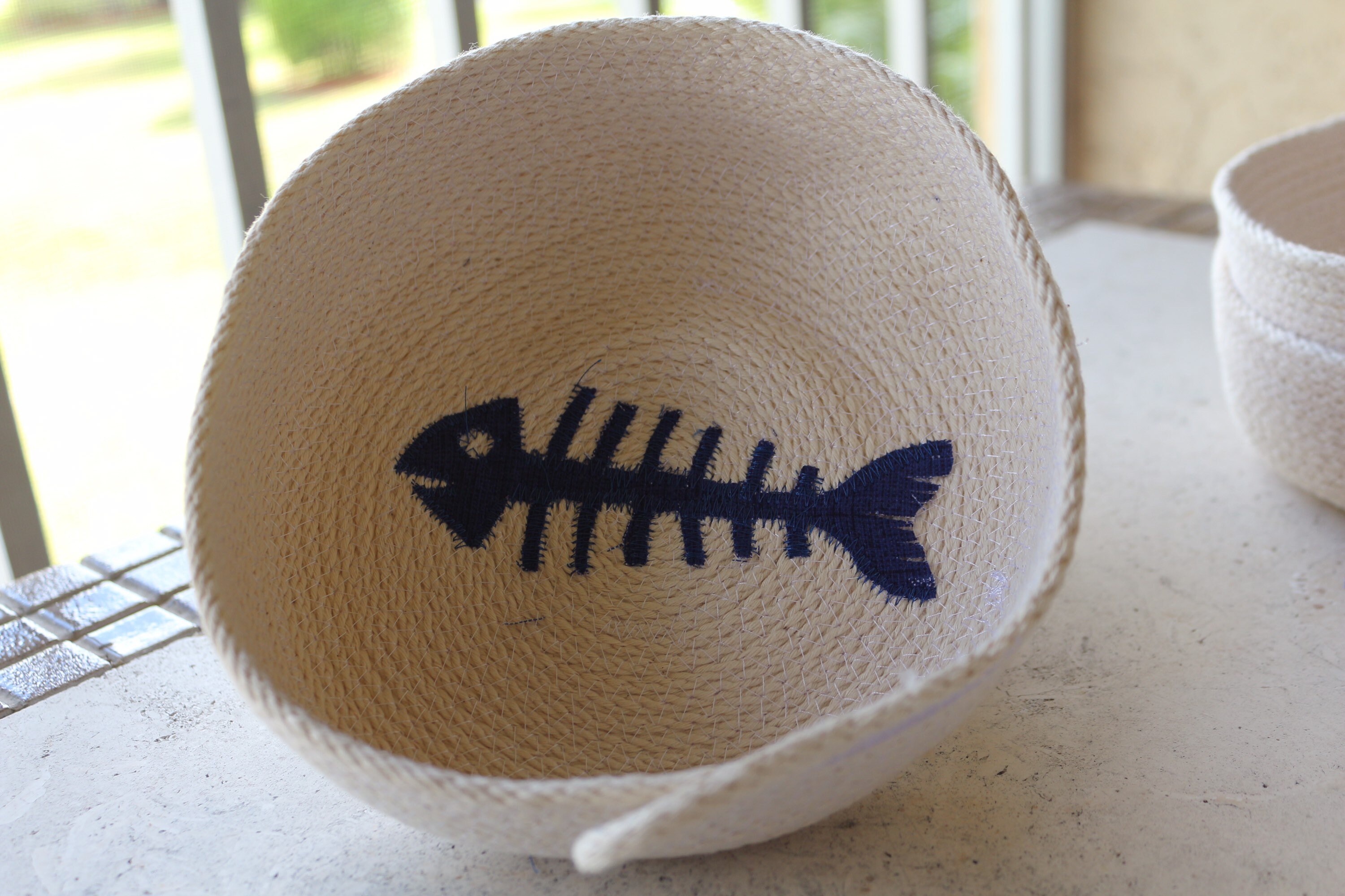 Handmade Rope Basket Fishbones Small Nautical Décor, Home Décor, Under ...