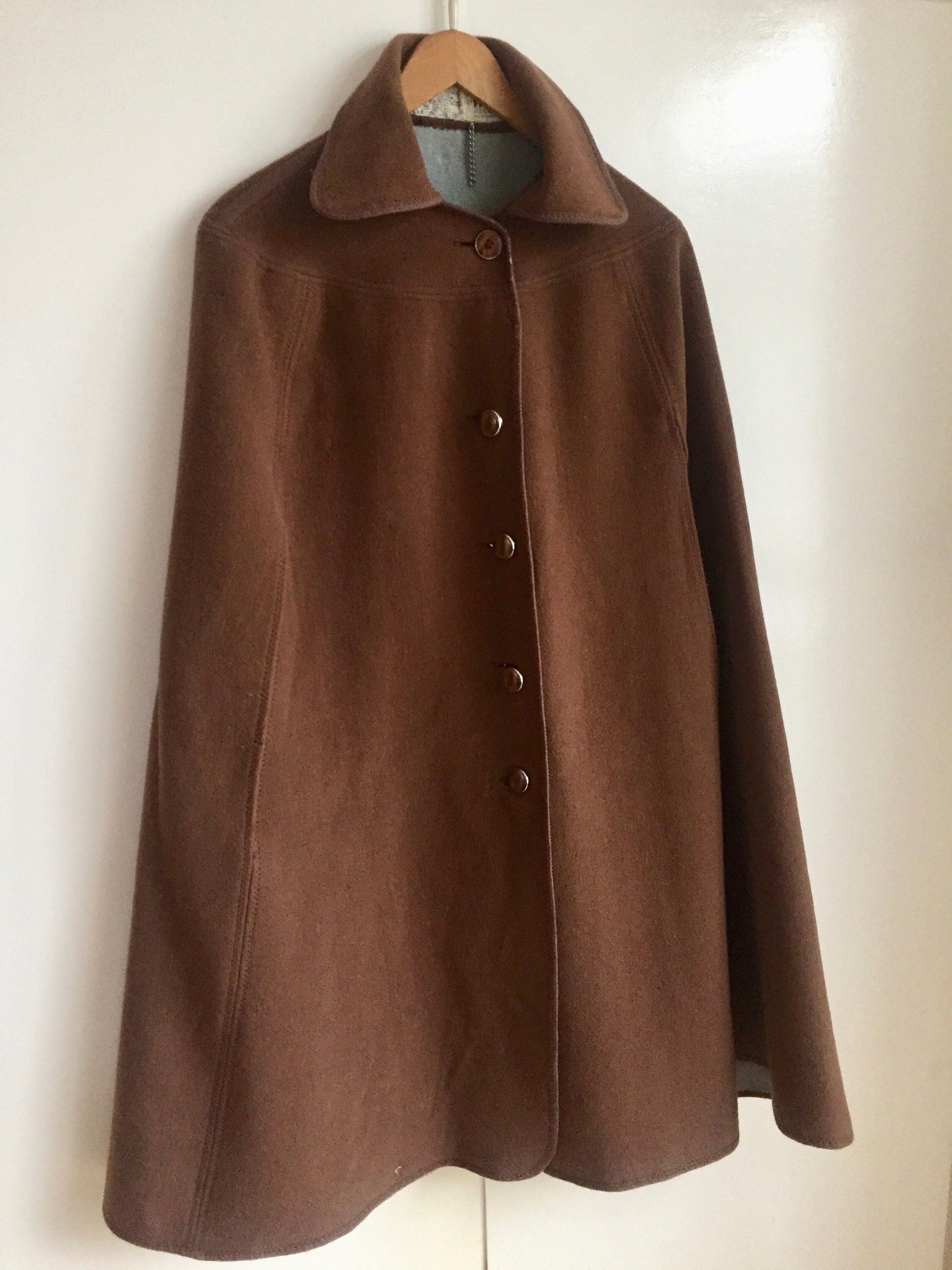 Chocolate Brown Wool Cape Long Wool Cape Vintage Women's - Etsy