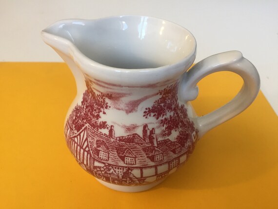 Vintage J Broadhurst & Sons swan Inn Red and Cream - Etsy